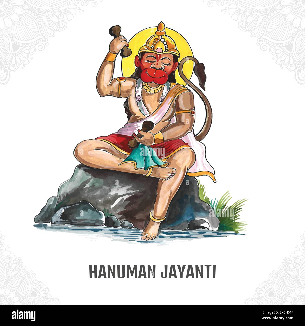 Jay shri ram happy hanuman jayanti festival card background Stock ...