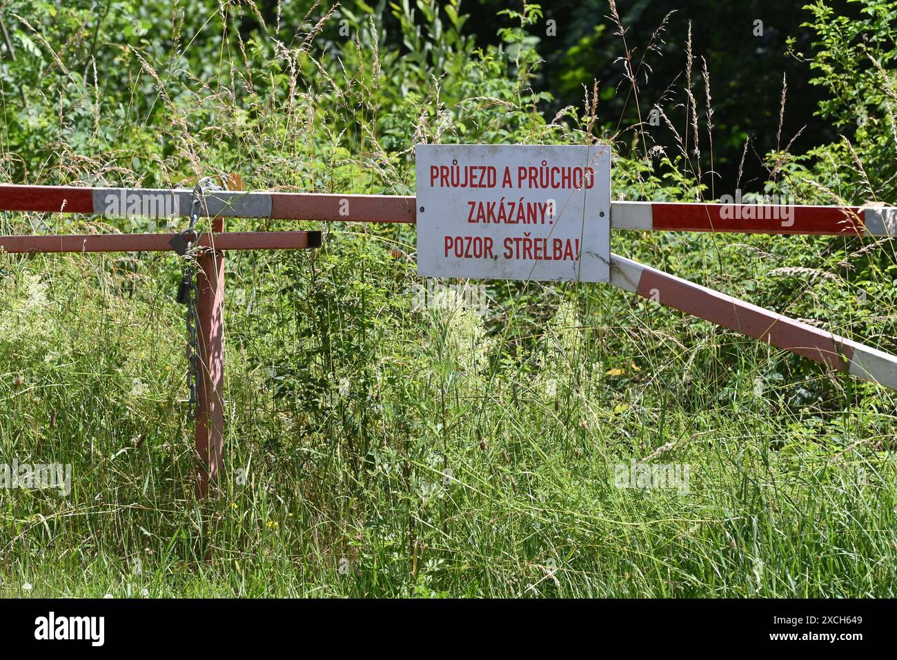 Libava, Czech Republic. 17th June, 2024. A barrier in the military ...