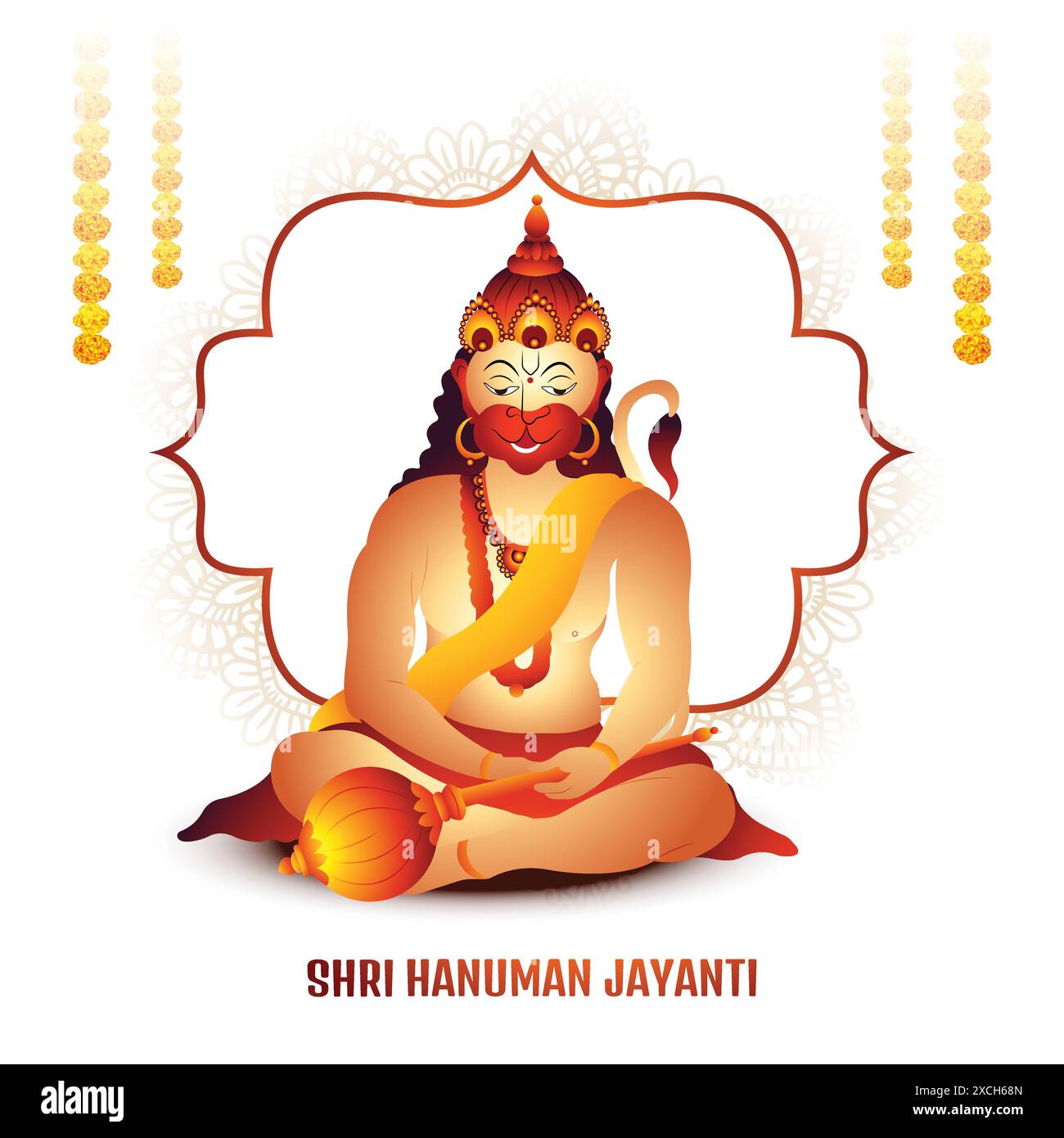Haapy hanuman jayanti on lord hanuman celebration illustration ...