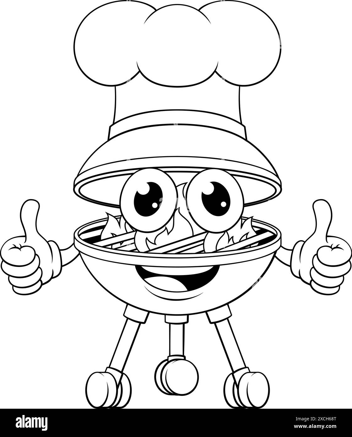 Barbecue Chef Cartoon Mascot Charcoal BBQ Person Stock Vector Image ...