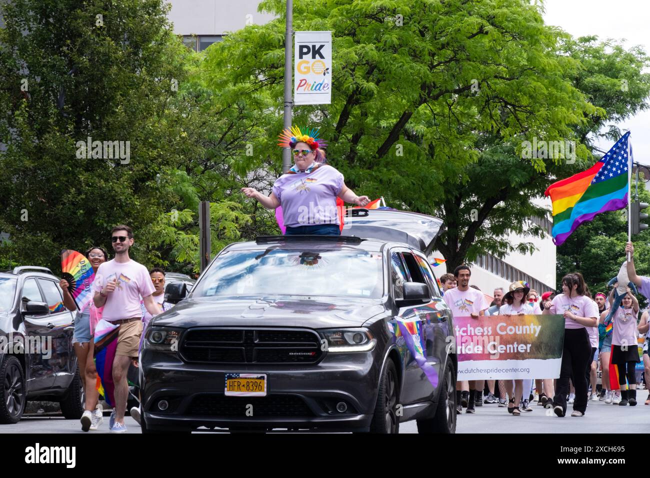 Marchers in the 2024 Poughkeepsie Pride Parade in Dutchess County, New ...