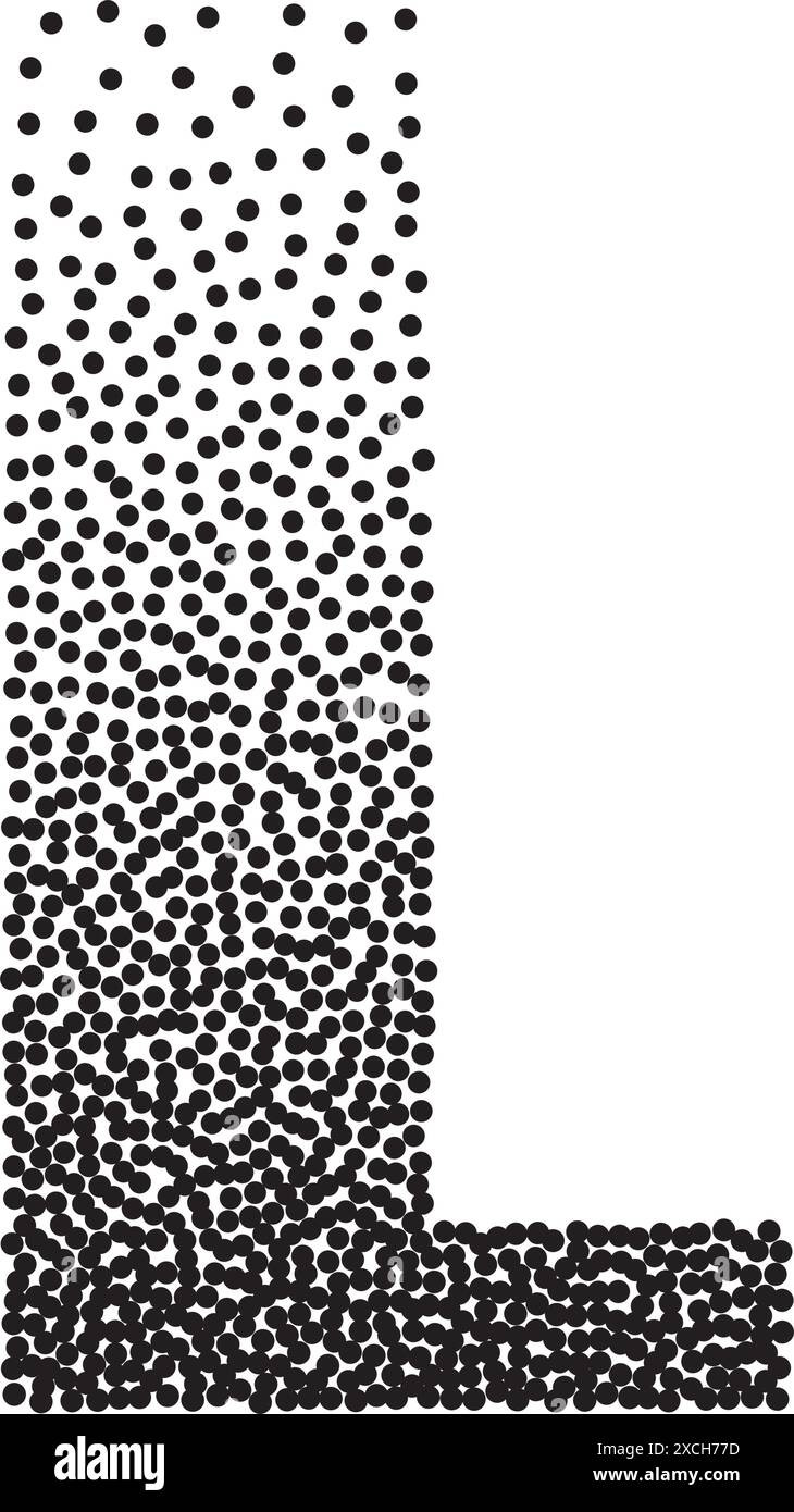 Halftone gradient grain letterLK. Vector stipple dotted textured font ...