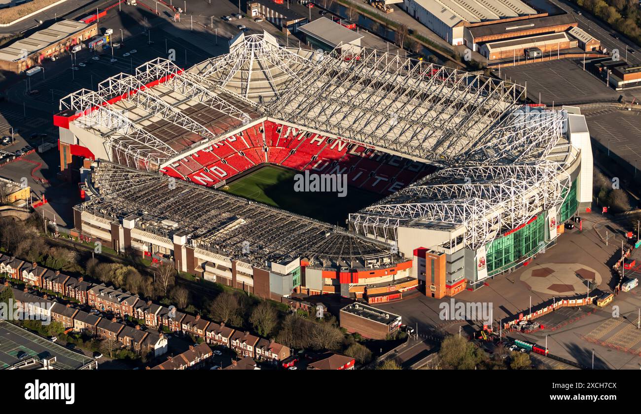 Aerial photo of Manchester United Old Trafford Stadium Stock Photo - Alamy