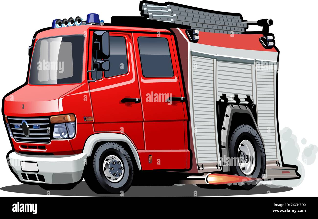 Vector cartoon firetruck. Available EPS-10 vector format separated by ...