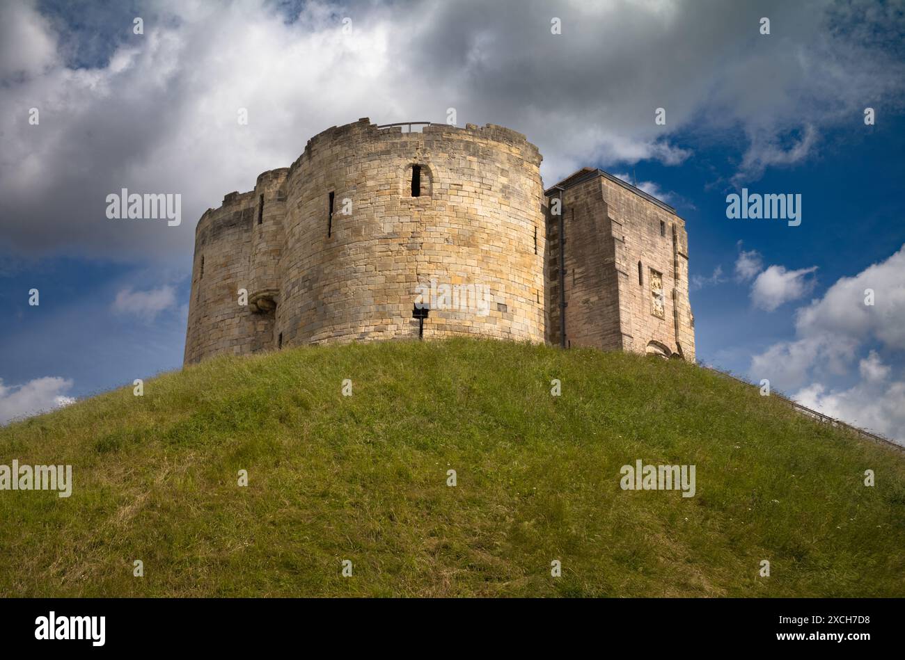 Steps leading up to Clifford's Tower in York, North Yorkshire, UK, an ...