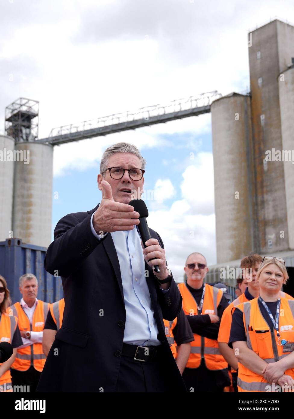 Labour Party leader Sir Keir Starmer takes part in a Q&A with workers ...