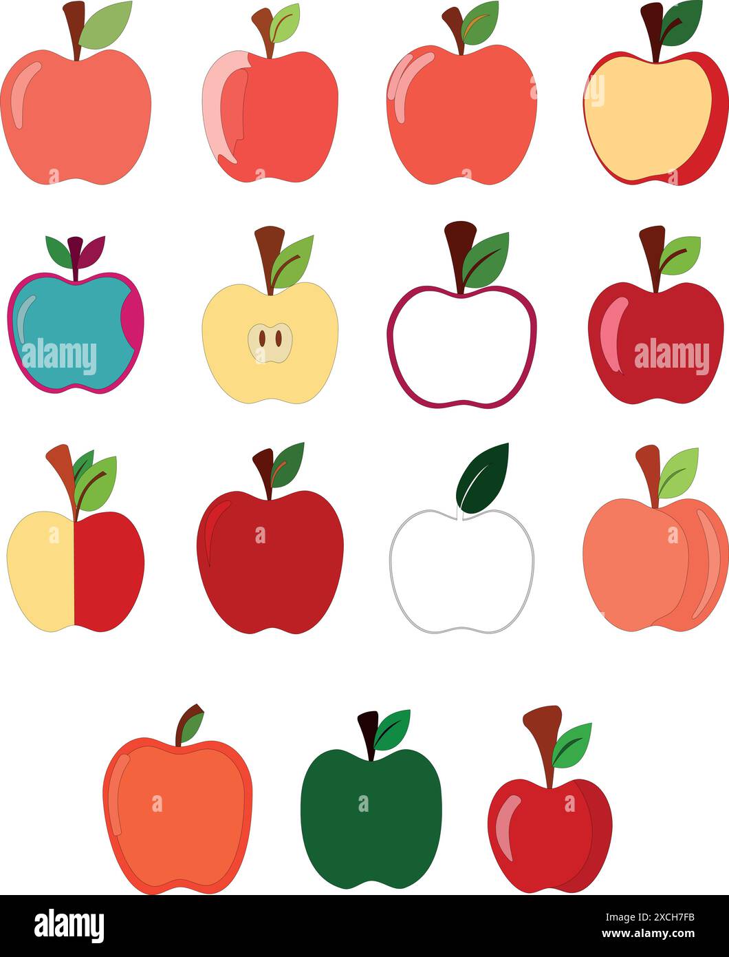 Apples and grapes vector vectors Cut Out Stock Images & Pictures - Alamy