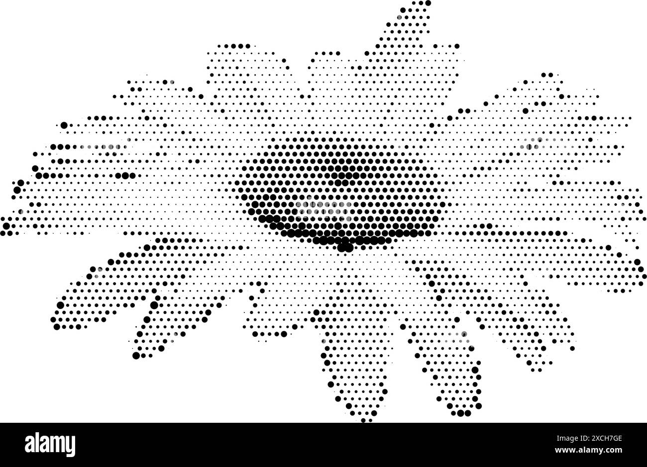 Halftone dotted cutout chamomile flower for trendy y2k retro collages ...