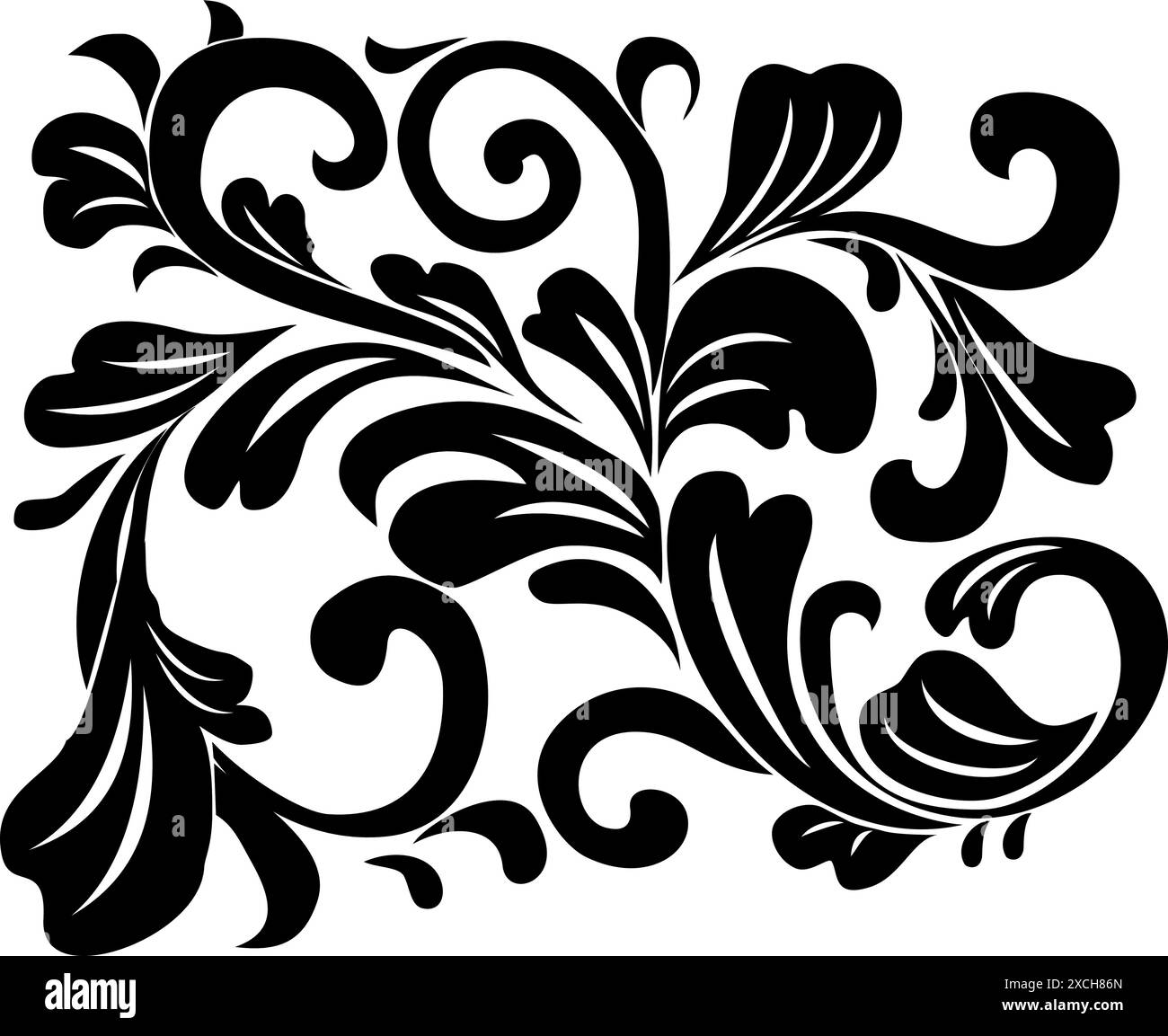 Abstract black plant with teardrop leaves Stock Vector Image & Art - Alamy