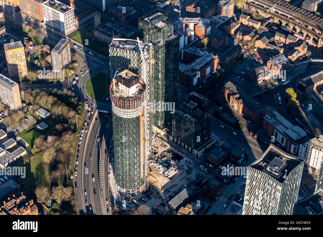 aerial photo from 2000 feet of deansgate towers development tower ...