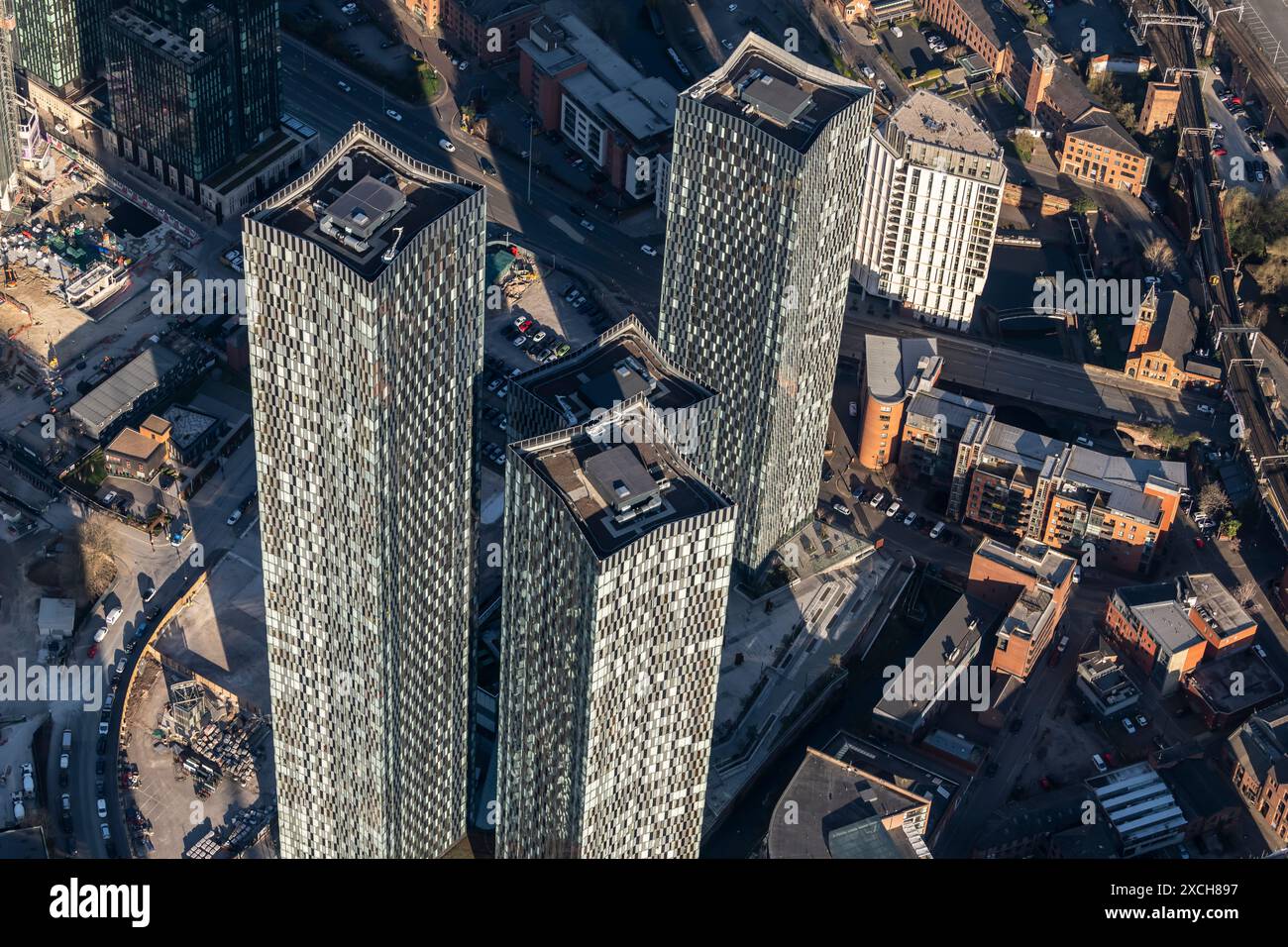 aerial photo from 2000 feet of deansgate towers development tower ...