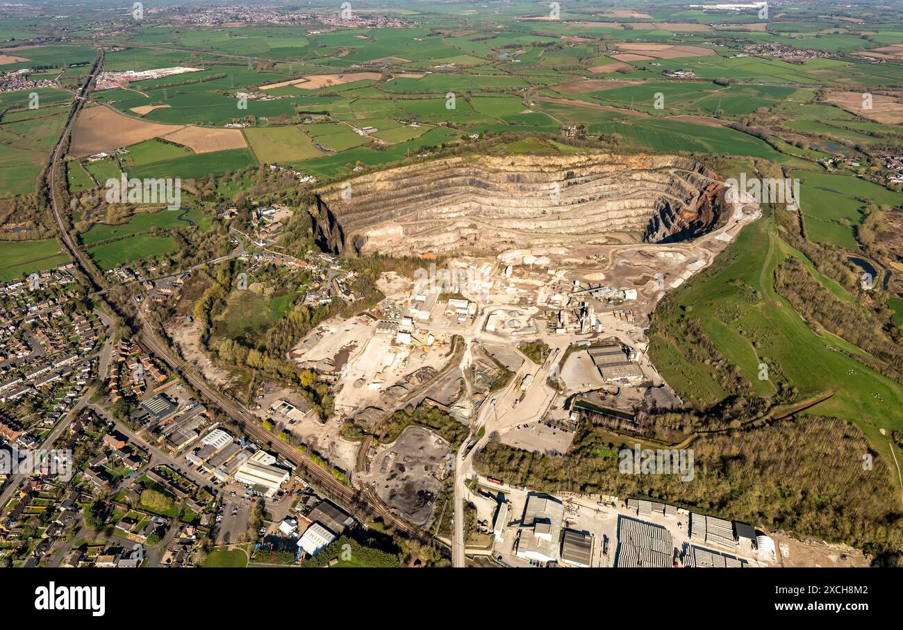 Aerial photo of Mountsorrel quarry showing big hole from 1500 feet ...