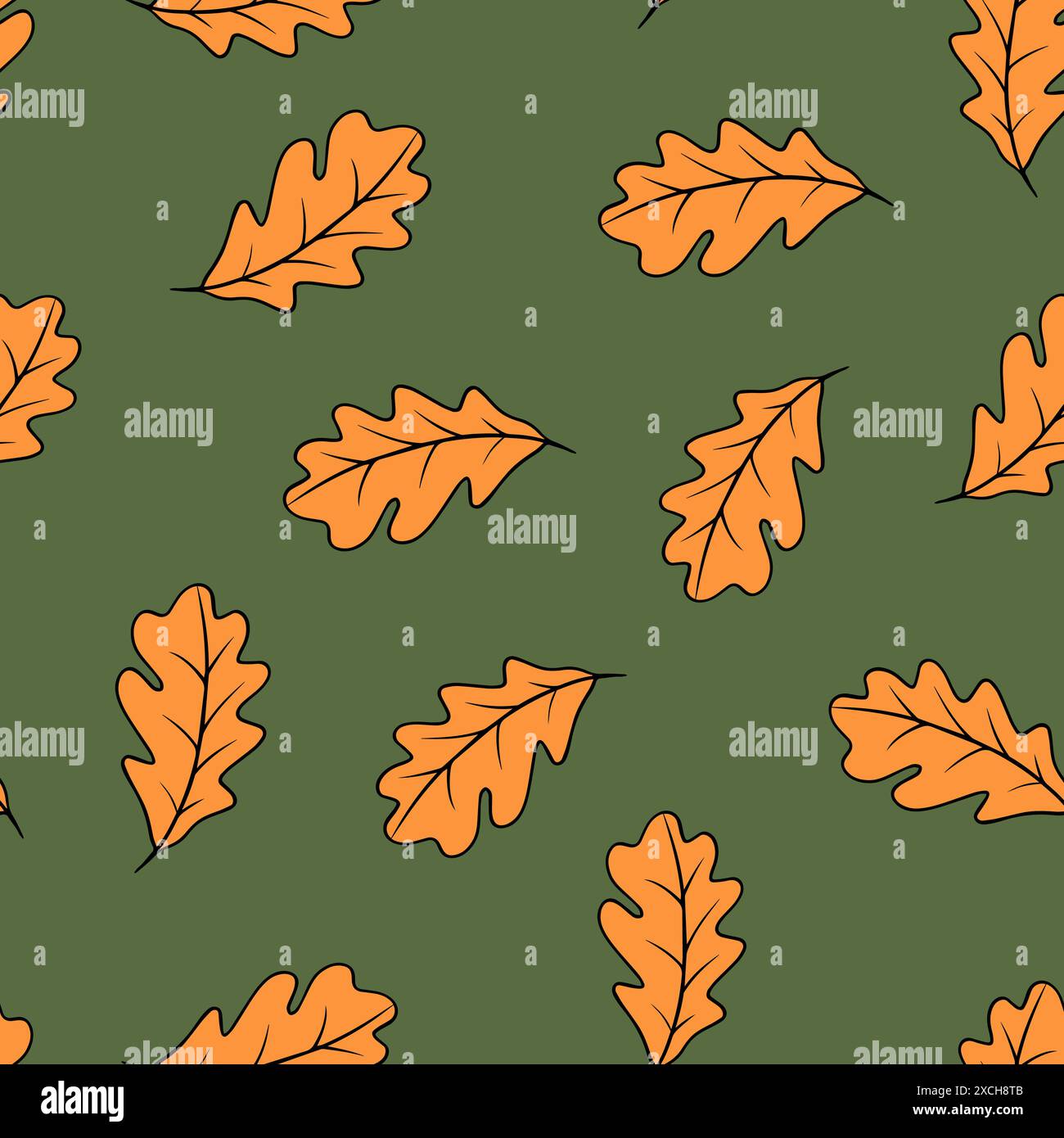 Vector isolated illustration of a pattern with oak leaves Stock Vector ...