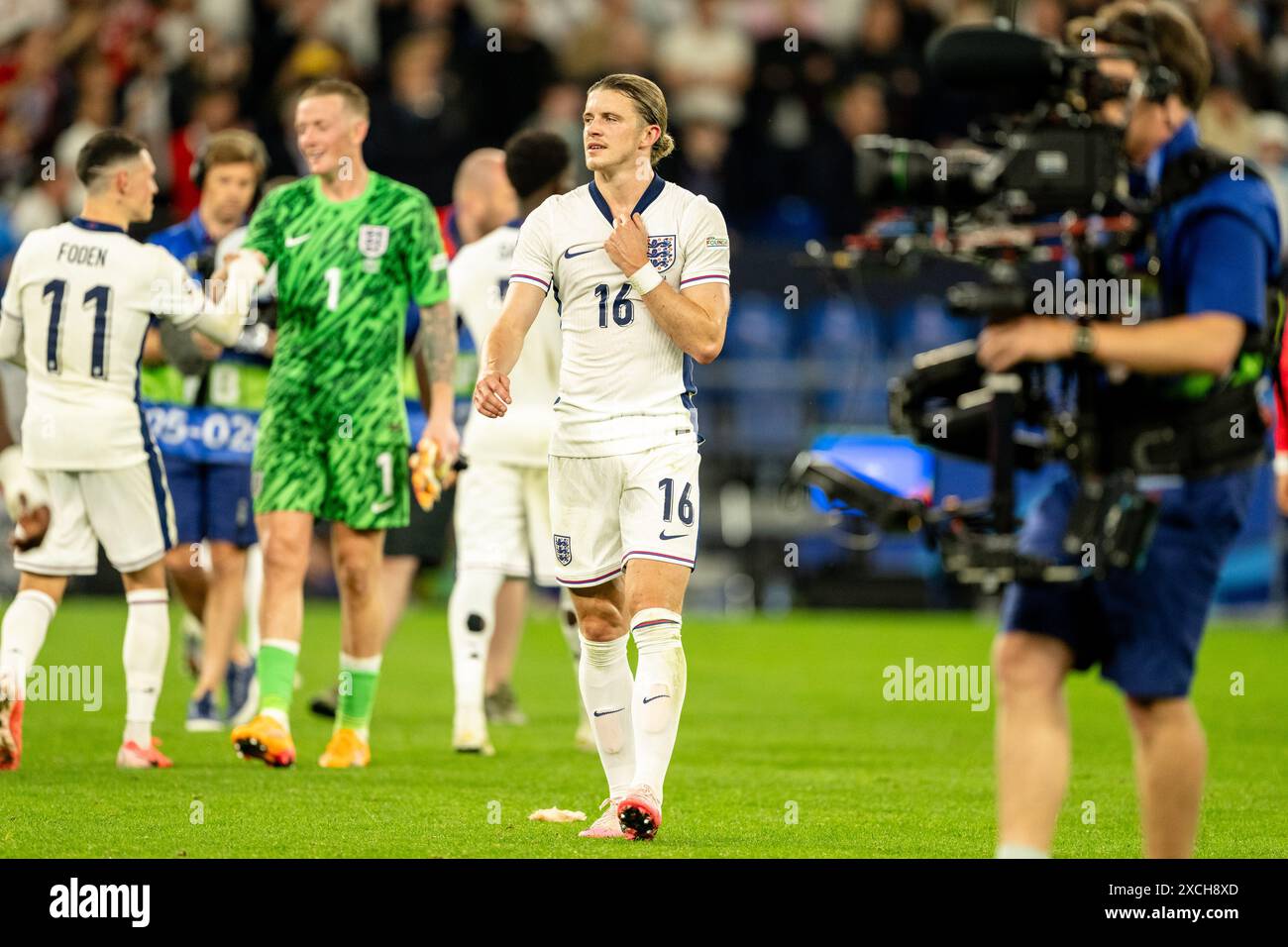 Gelsenkirchen, Germany. 16th June, 2024. Conor Gallagher (16) of England seen after the UEFA ...