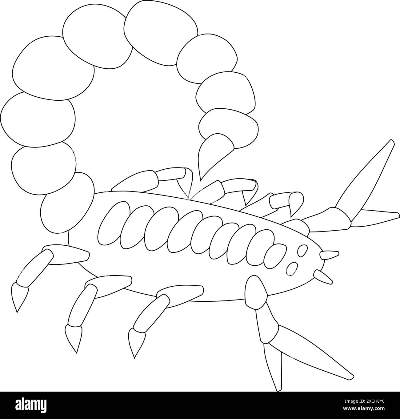 Abstract scorpion white color and black outline Stock Vector Image ...