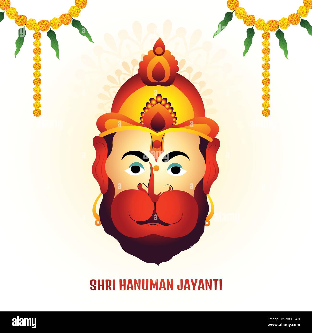 Haapy hanuman jayanti on lord hanuman celebration illustration ...