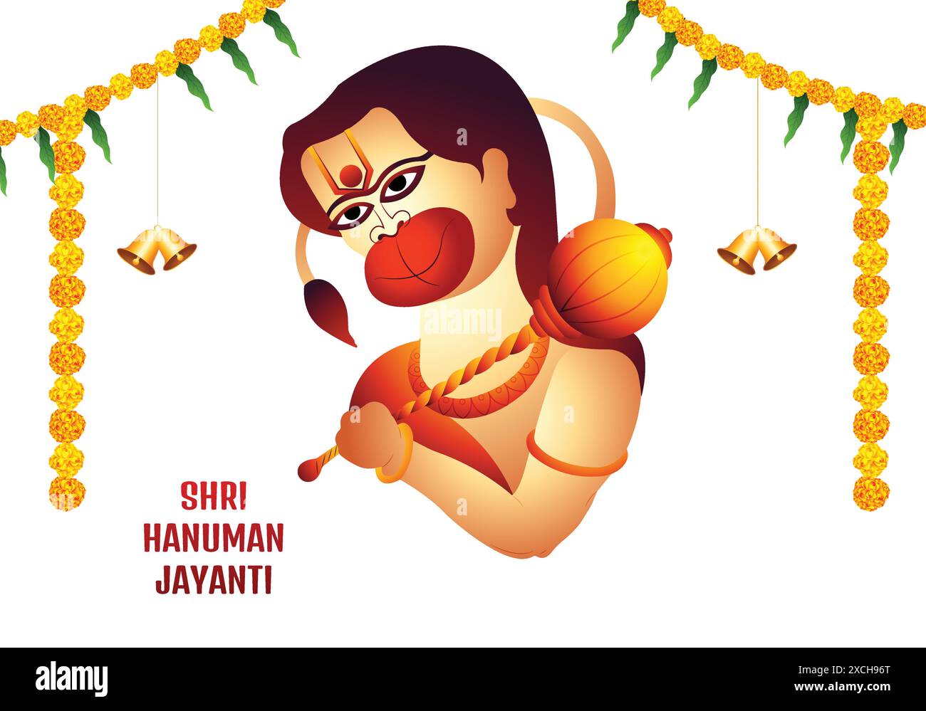 Haapy hanuman jayanti on lord hanuman celebration illustration ...