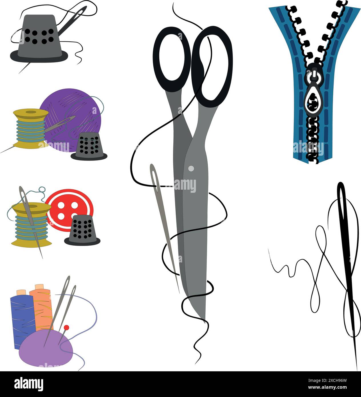 Sewing clothes Stock Vector Images - Alamy