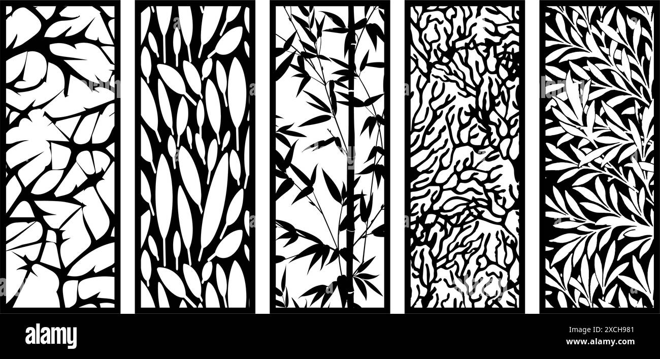 Laser cut leafs panel. room divider screens, paper craft, card ...