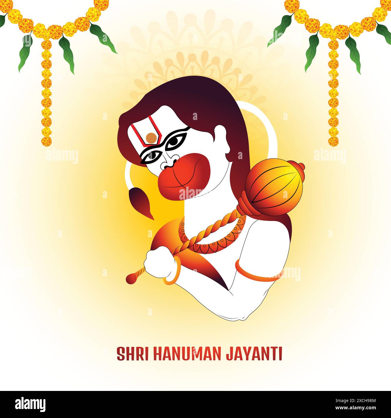 Hanuman jayanti celebration greeting card background Stock Vector Image ...