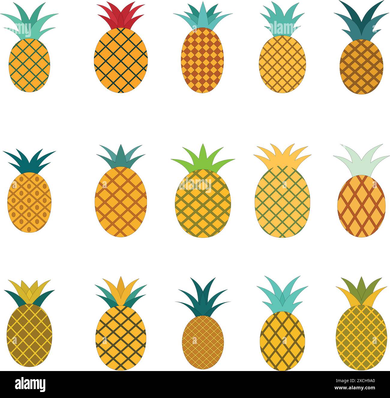 Pineapple leaves white background Stock Vector Images - Alamy