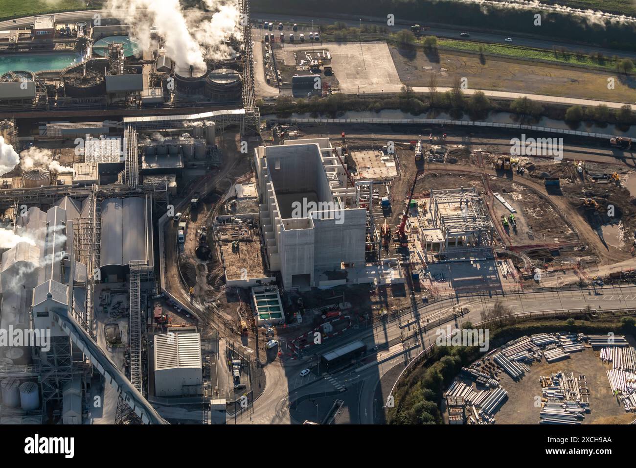 Aerial photo from 1500 feet of construction project building waste for ...