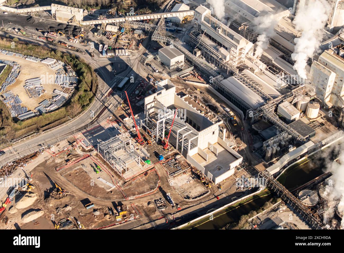 Aerial photo from 1500 feet of construction project building waste for ...