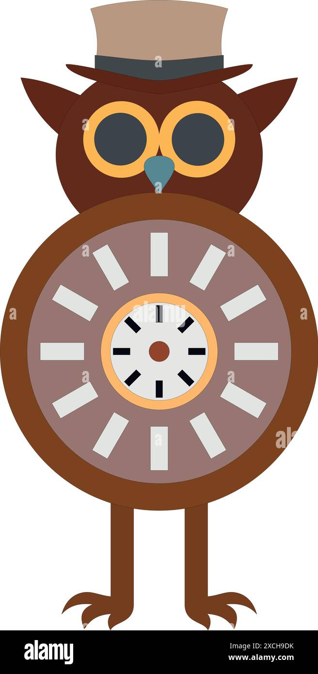 Steampunk owl with hat Stock Vector Image & Art - Alamy