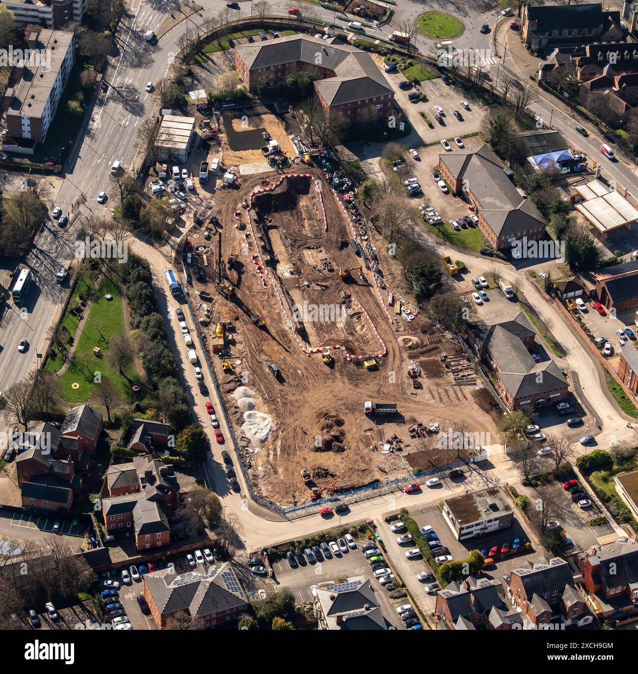 Aerial photo of Nottingham Bluecoat Trent Academy construction work ...