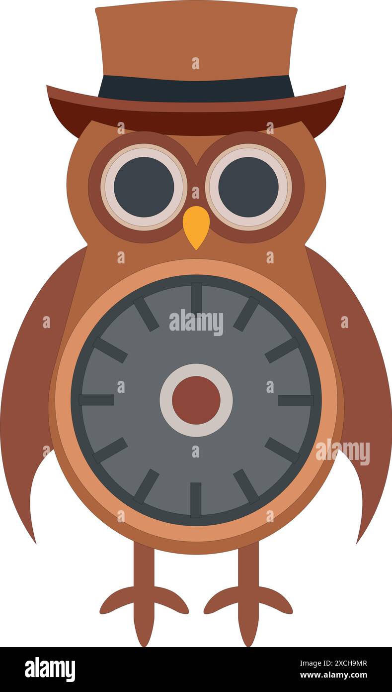 Steampunk owl with hat Stock Vector Image & Art - Alamy