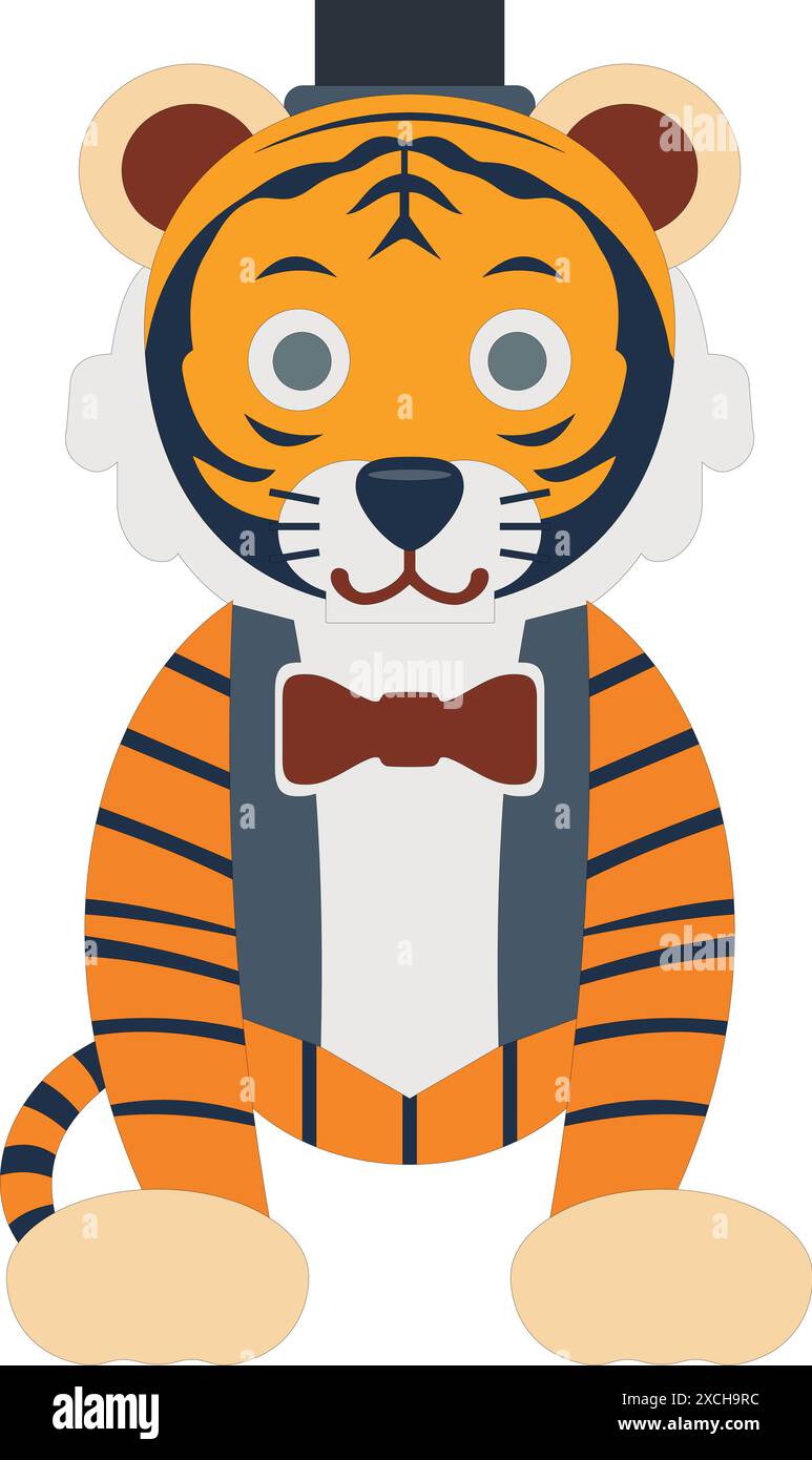 Steampunk stylized striped tiger with round eyes Stock Vector Image ...