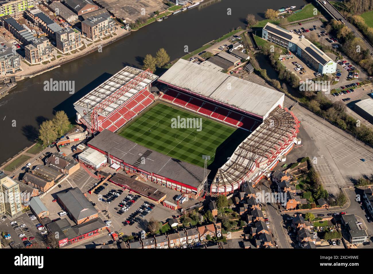 Aerial photo of Nottingham Forest FC City Ground Stadium from 1500 feet ...