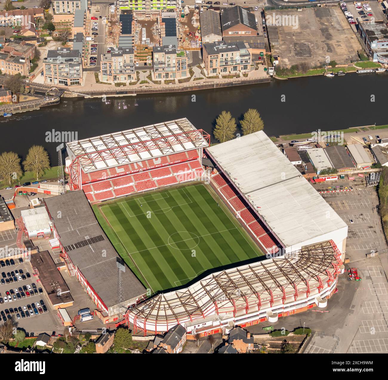 Aerial photo of Nottingham Forest FC City Ground Stadium from 1500 feet ...