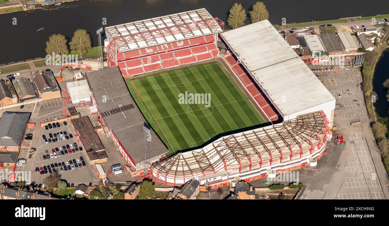 Aerial photo of Nottingham Forest FC City Ground Stadium from 1500 feet ...