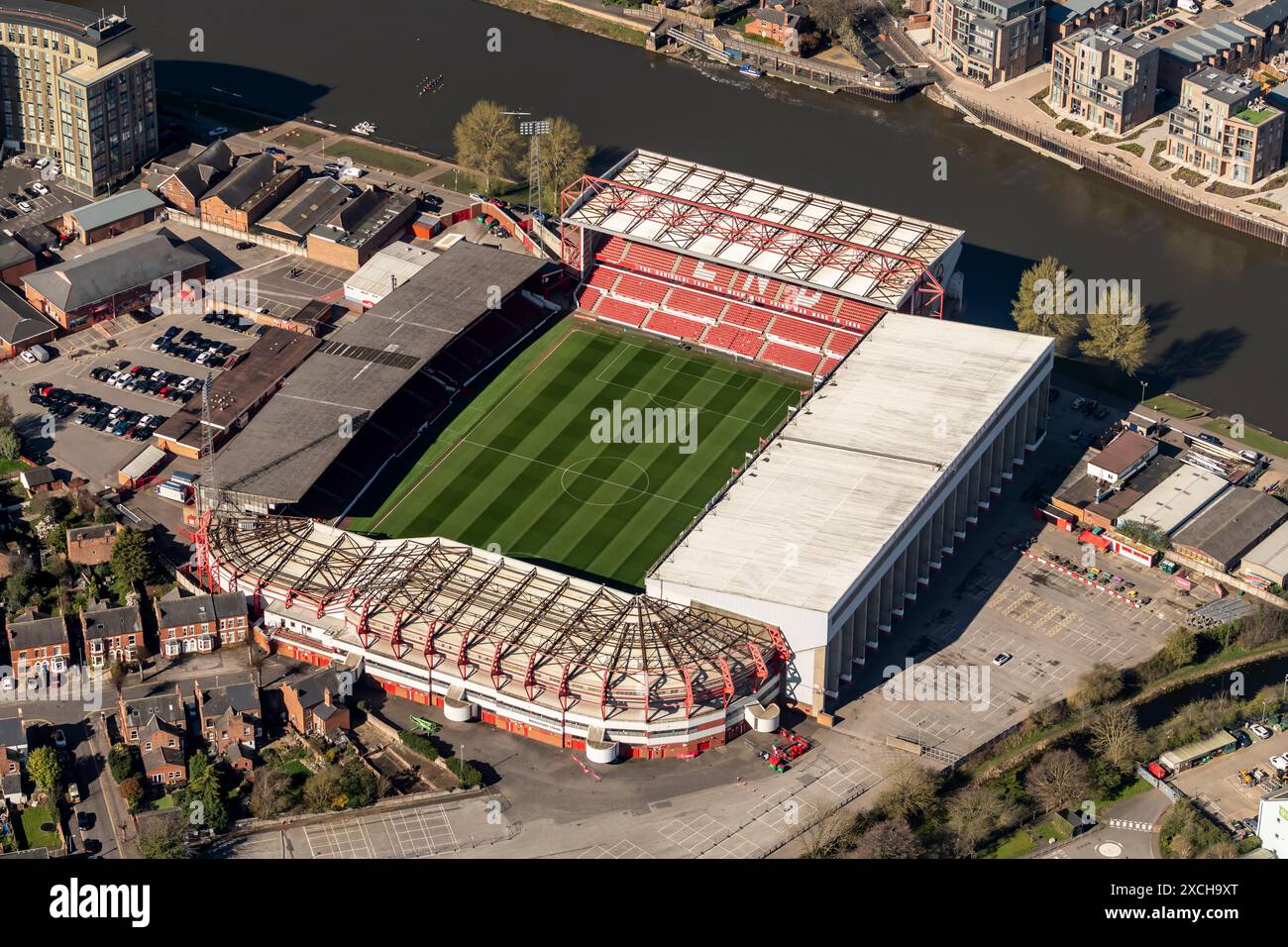 Aerial photo of Nottingham Forest FC City Ground Stadium from 1500 feet ...