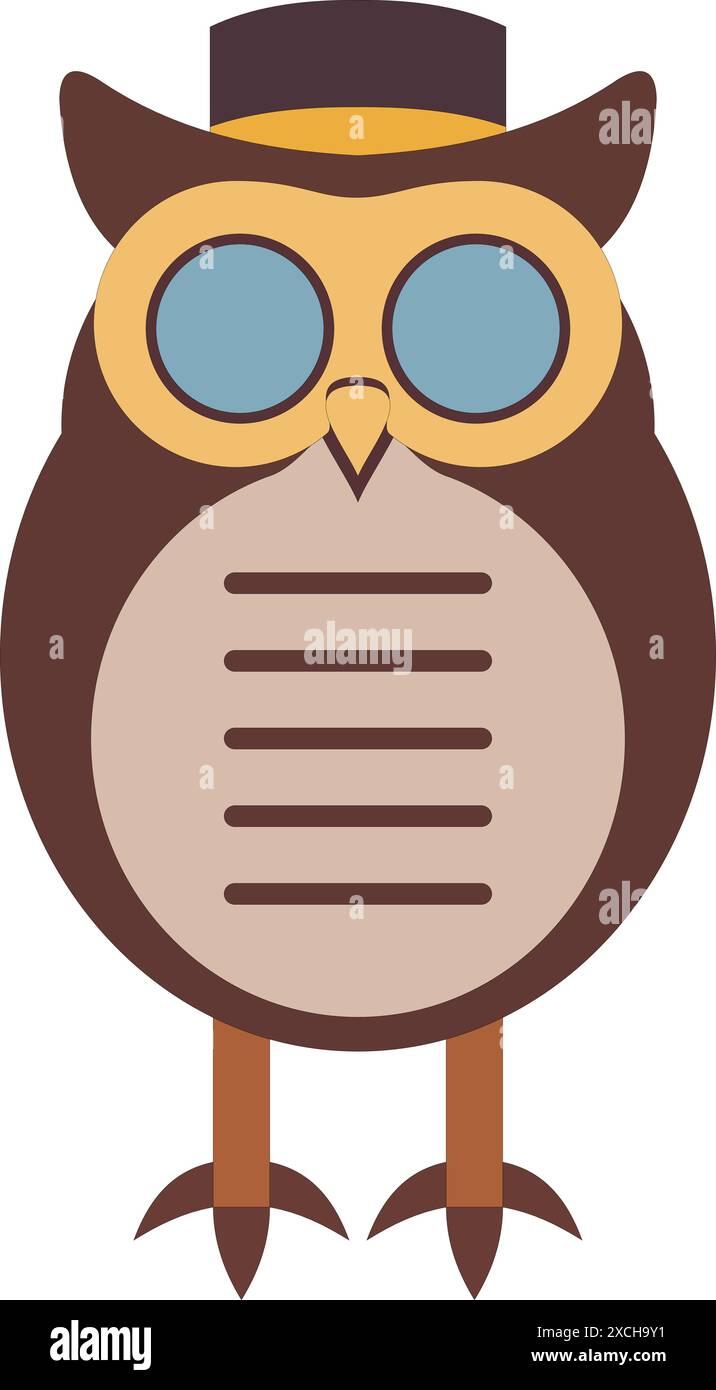 Steampunk owl with hat Stock Vector Image & Art - Alamy