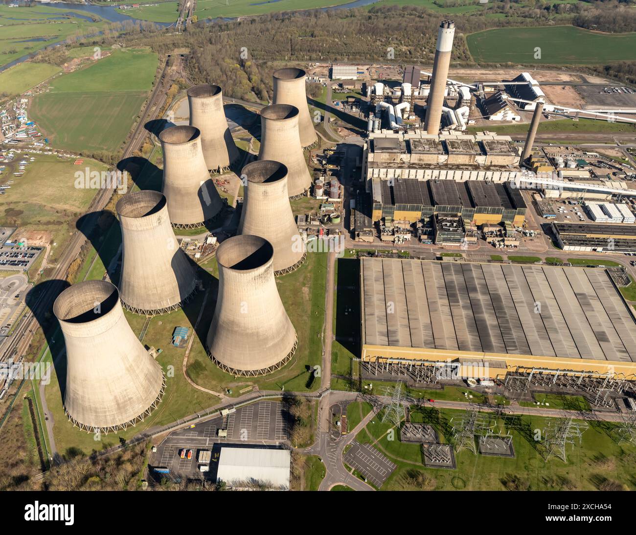 Aerial photo of Ratcliffe on Soar power station from 1500 feet Stock ...
