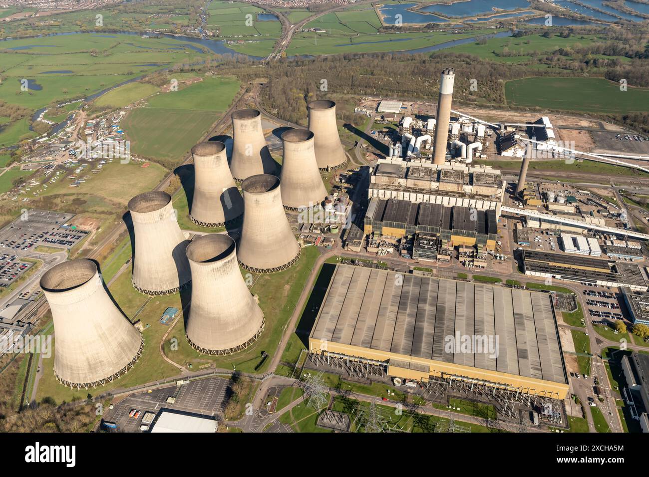 Aerial photo of Ratcliffe on Soar power station from 1500 feet Stock ...