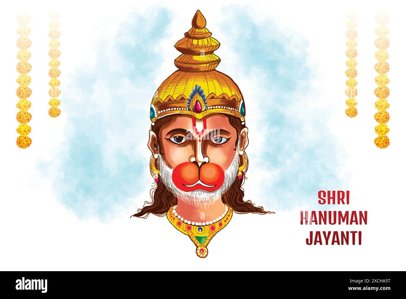 Hanuman jayanti festival of india celebration background Stock Vector ...