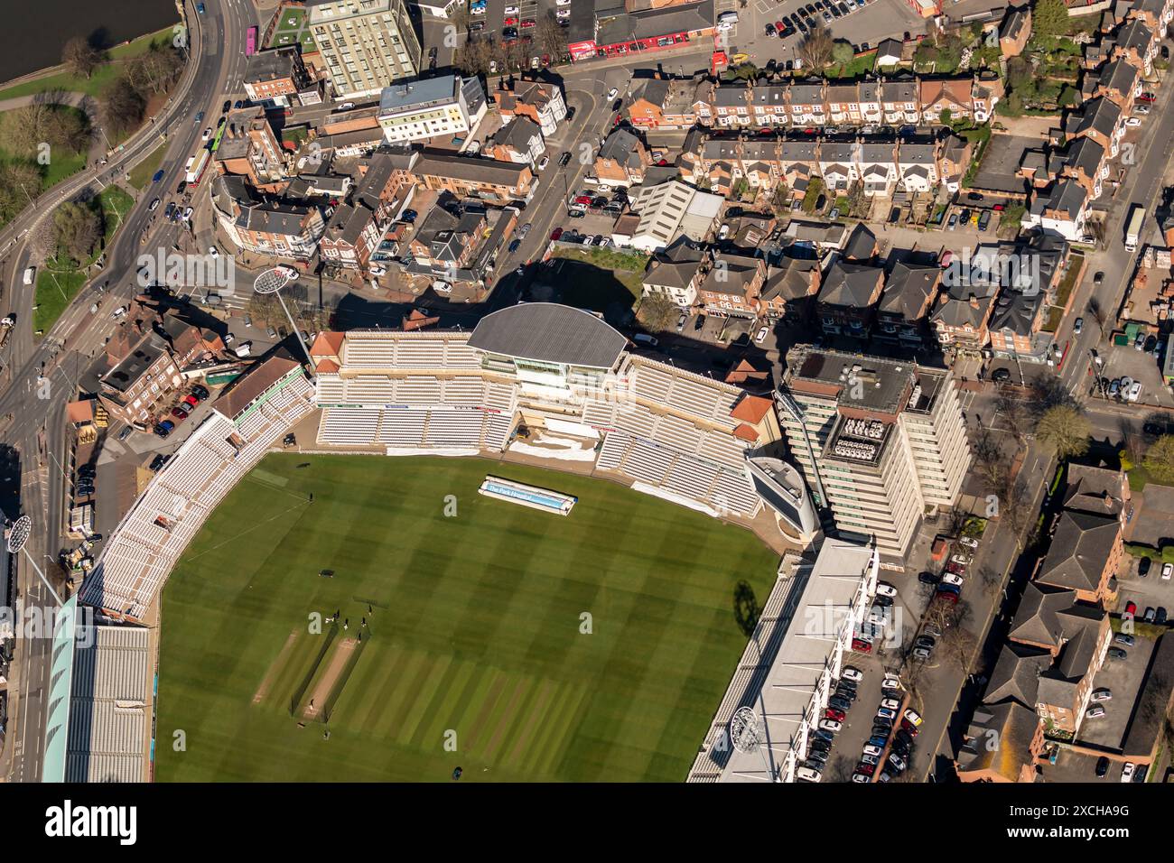 Aerial photo of Trent Bridge Cricket Ground from 1500 feet Stock Photo ...