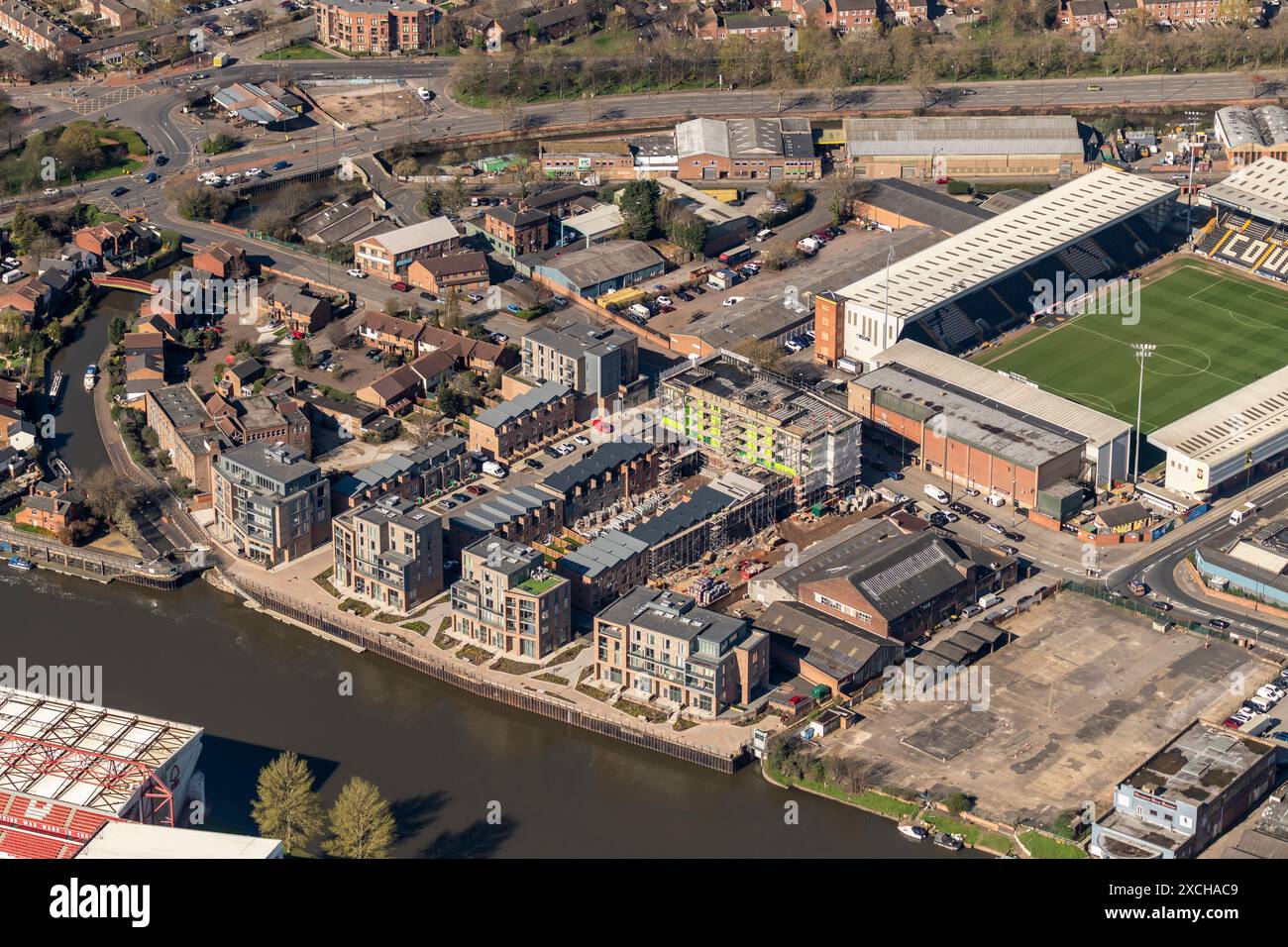 aerial photo of trent bridge quays residential development next to ...
