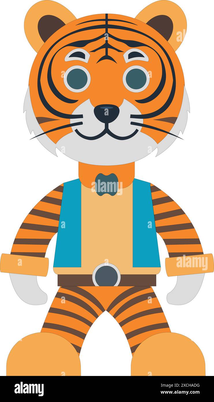 Steampunk stylized striped tiger with round eyes Stock Vector Image ...