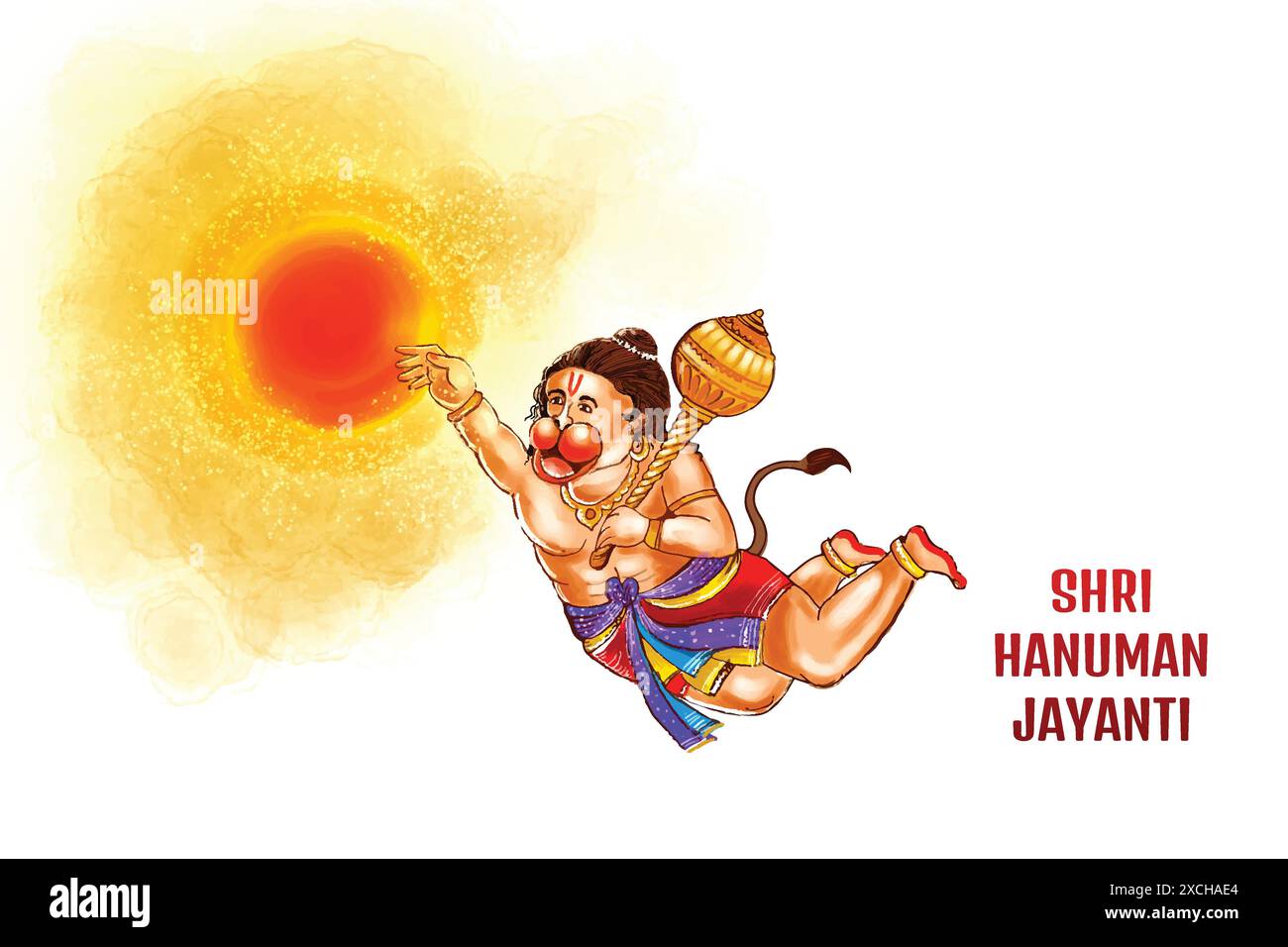 Sri hanuman jayanti festival celebration card background Stock Vector ...