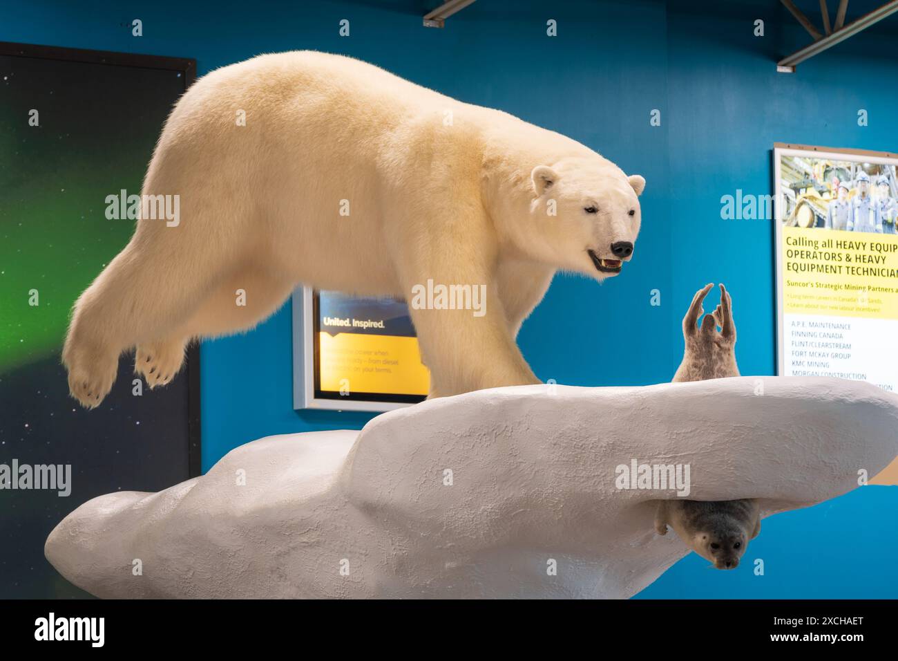 Polar Bear Sculpture on luggage carousel of Yellowknife airport terminal building Stock Photo ...