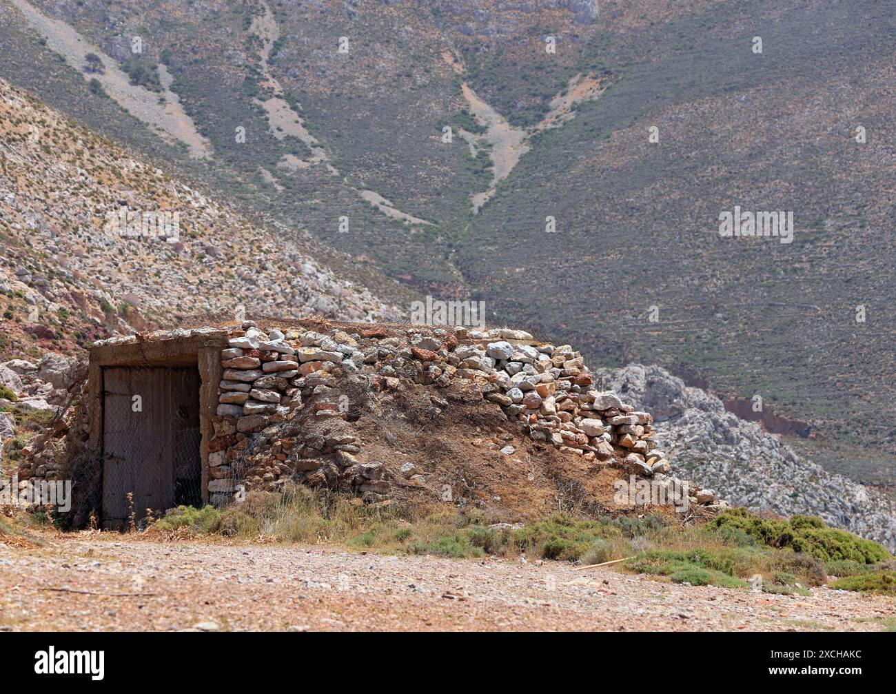 German WW2 look out post, Eristos, Tilos, Dodecanese islands, Southern ...