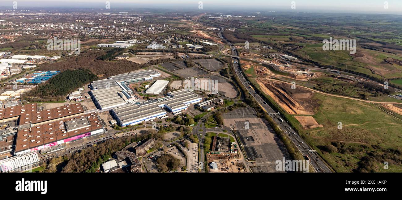 Aerial photo of HS2 Solihull under construction from 1500 feet Stock ...