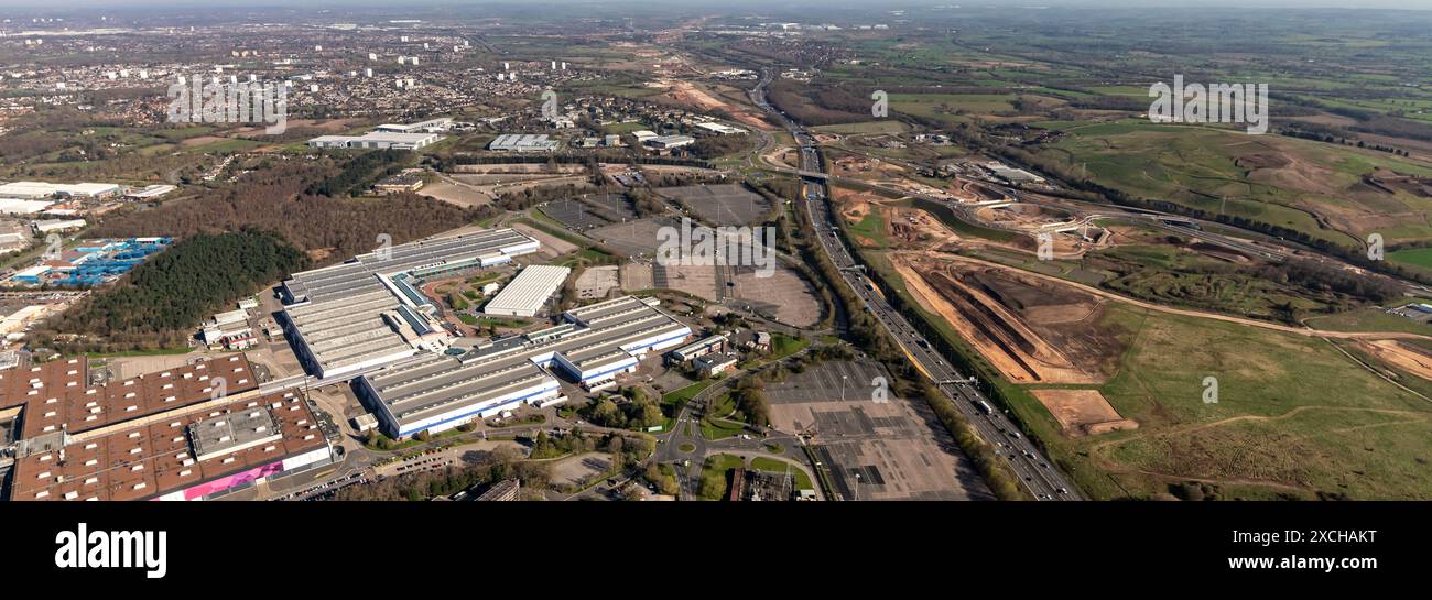 Aerial photo of HS2 Solihull under construction from 1500 feet Stock ...