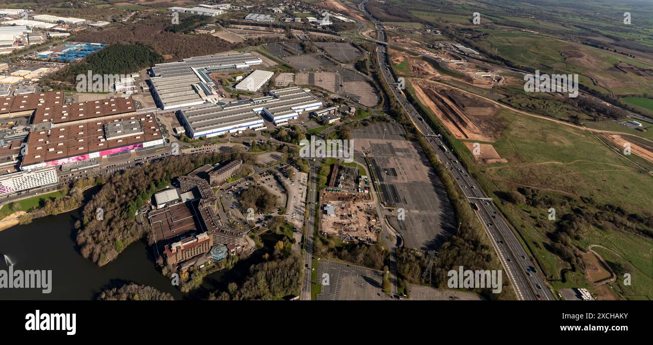 Aerial photo of HS2 Solihull under construction from 1500 feet Stock ...