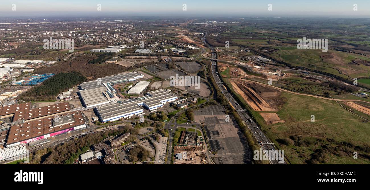 Aerial photo of HS2 Solihull under construction from 1500 feet Stock ...