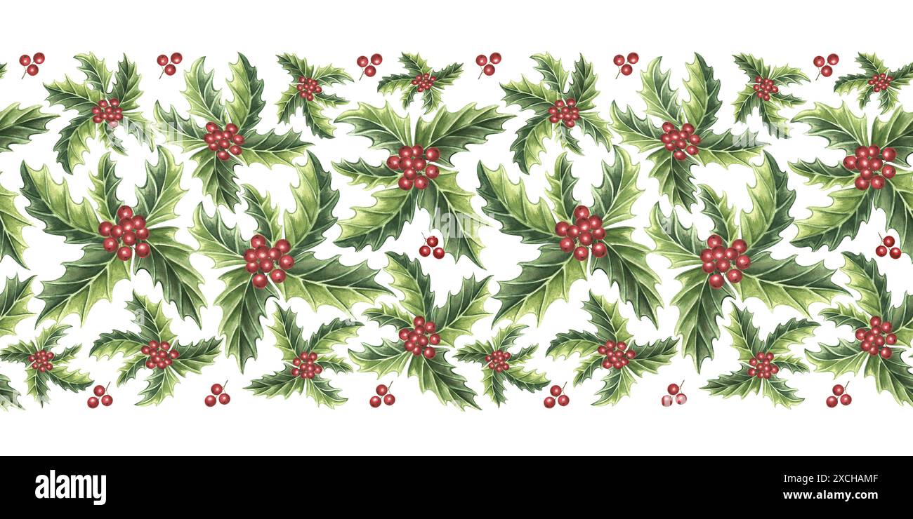 Vintage Christmas Holly Border Antique Christmas Holly Framed Art